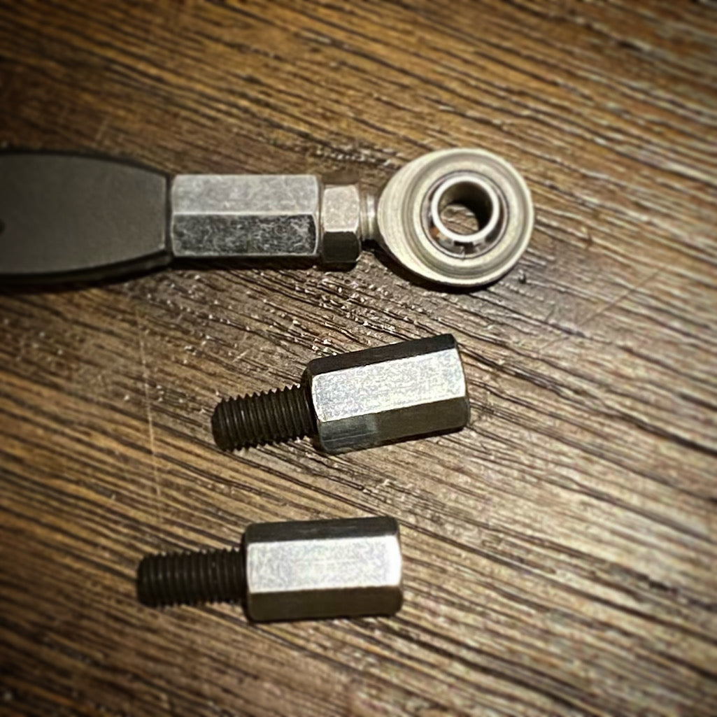 Replacement extensions to use a 12” BOSSfab Shift Linkage on a Harley